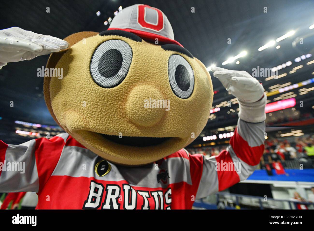Arlington, TX, USA. 10th Jan, 2025. Ohio State Buckeyes mascot Brutus ...