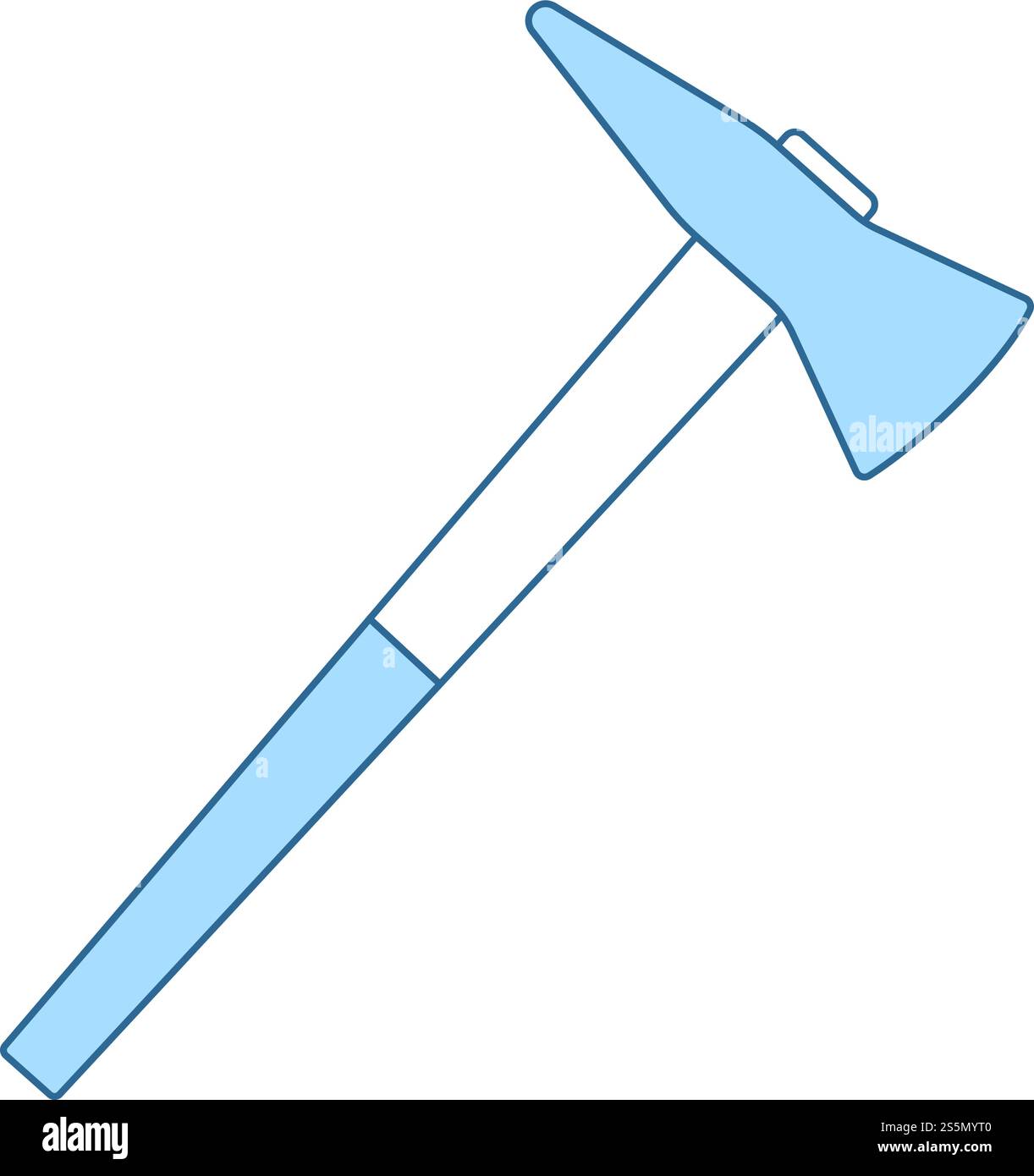 Fire Axe Icon. Thin Line With Blue Fill Design. Vector Illustration ...