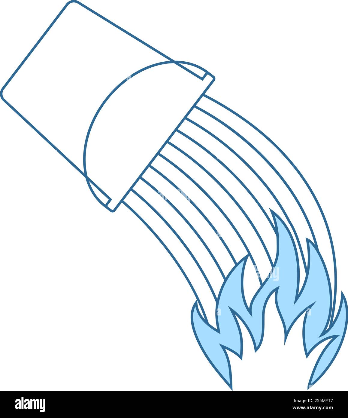 Fire Bucket Icon. Thin Line With Blue Fill Design. Vector Illustration ...