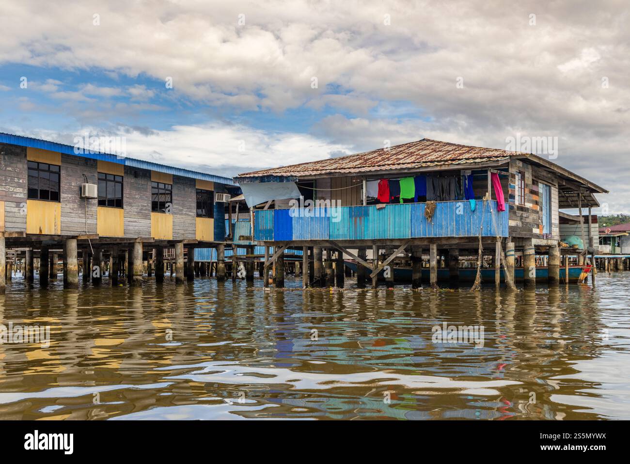 Kampong Ayer the floating village wooden Malay traditional houses ...