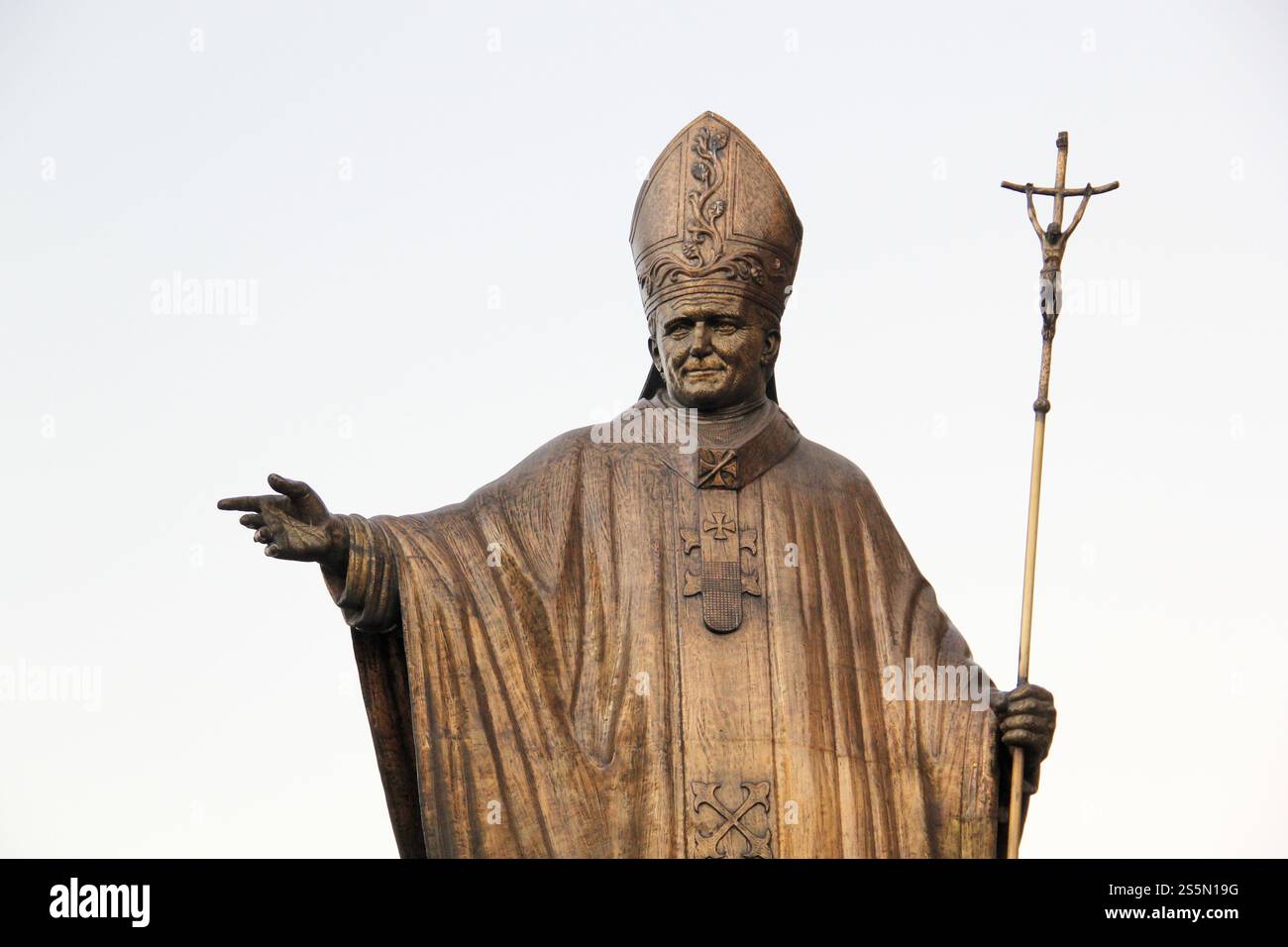 Mexico City, Mexico - Nov 26 2024: Bronze sculpture of Pope John Paul ...