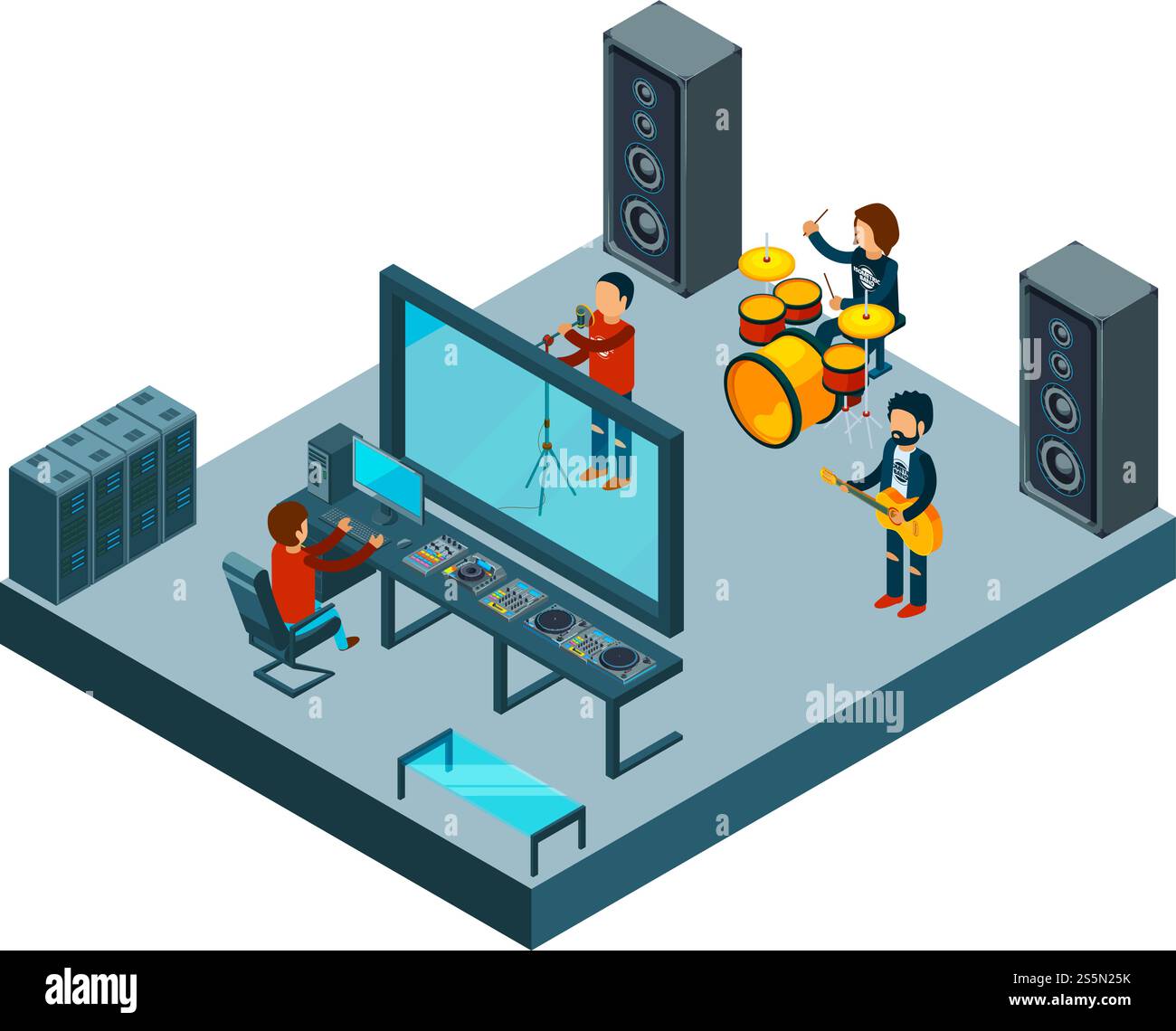 Recording studio. Sound music production instruments dj equipment ...