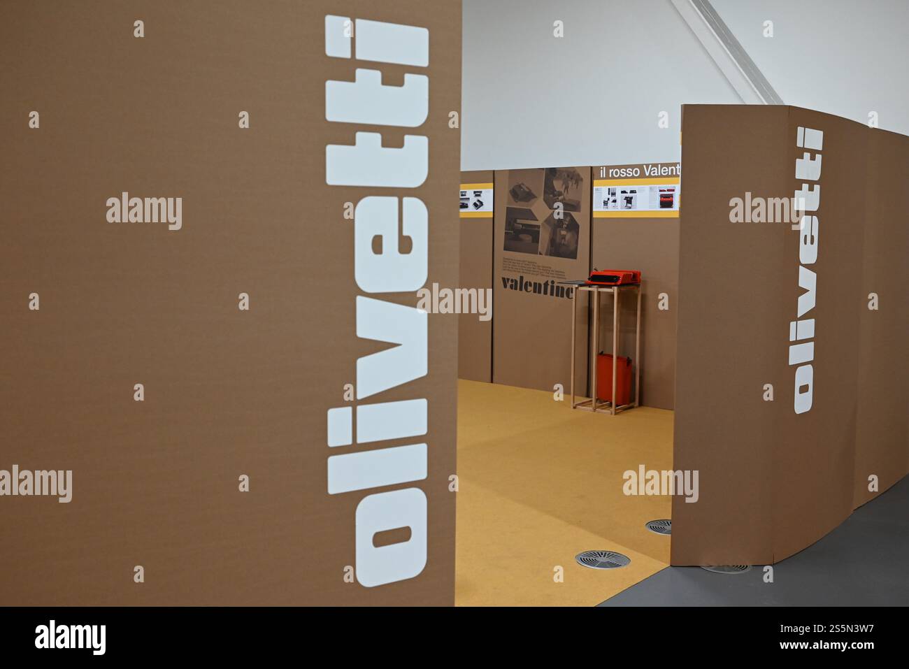 Milan, . 14th Jan, 2025. Milan, Italy Olivetti. Men, projects and products retrospective ...