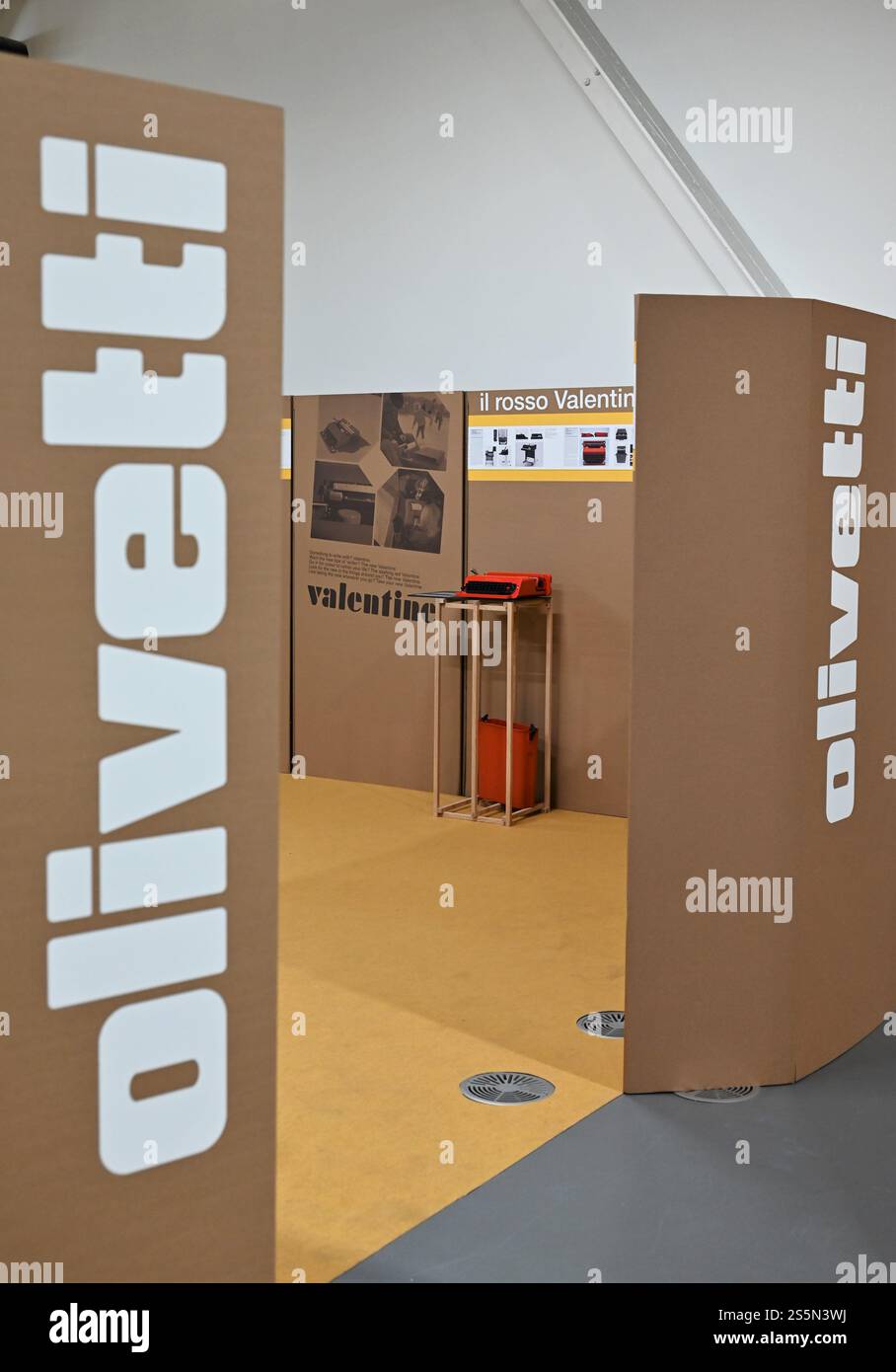 Milan, . 14th Jan, 2025. Milan, Italy Olivetti. Men, projects and products retrospective ...