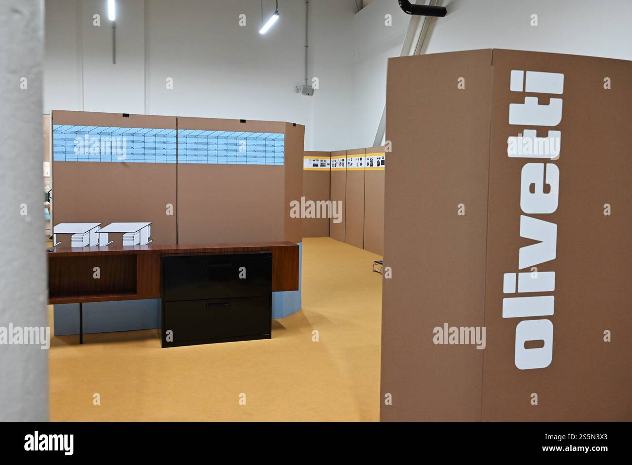 Milan, . 14th Jan, 2025. Milan, Italy Olivetti. Men, projects and ...