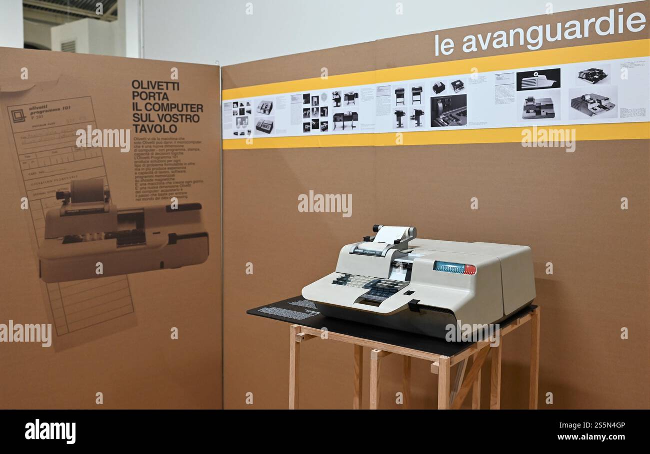 Milan, . 14th Jan, 2025. Milan, Italy Olivetti. Men, projects and ...