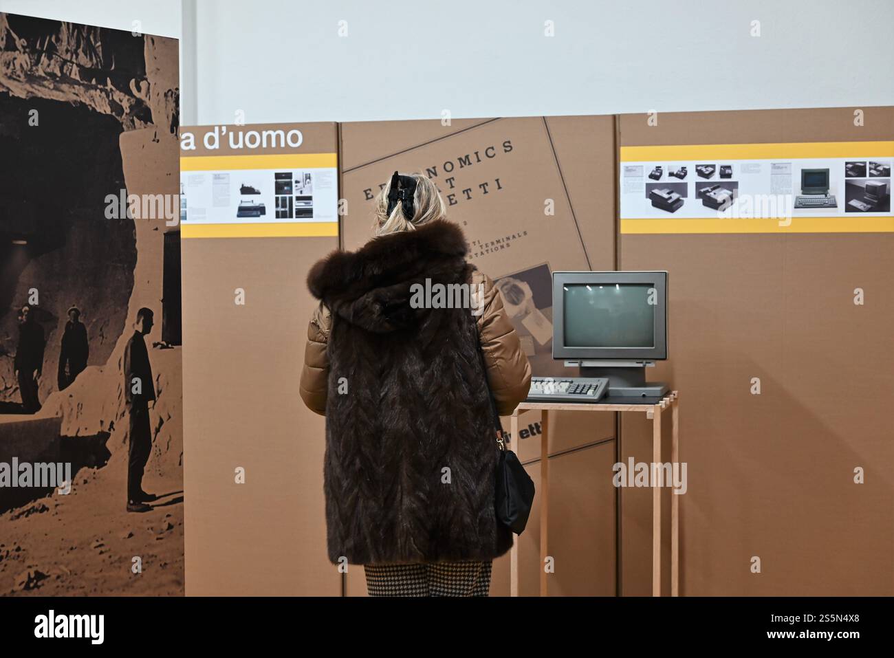 Milan, . 14th Jan, 2025. Milan, Italy Olivetti. Men, projects and ...