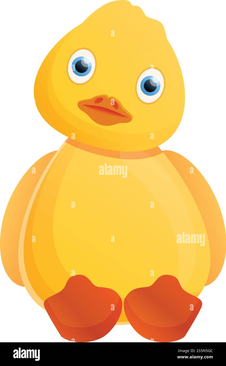 Cute yellow duck icon. Cartoon of cute yellow duck vector icon for web ...
