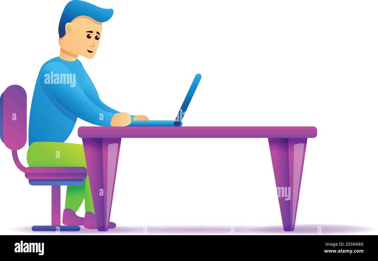 Freelancer boy icon. Cartoon of freelancer boy vector icon for web ...