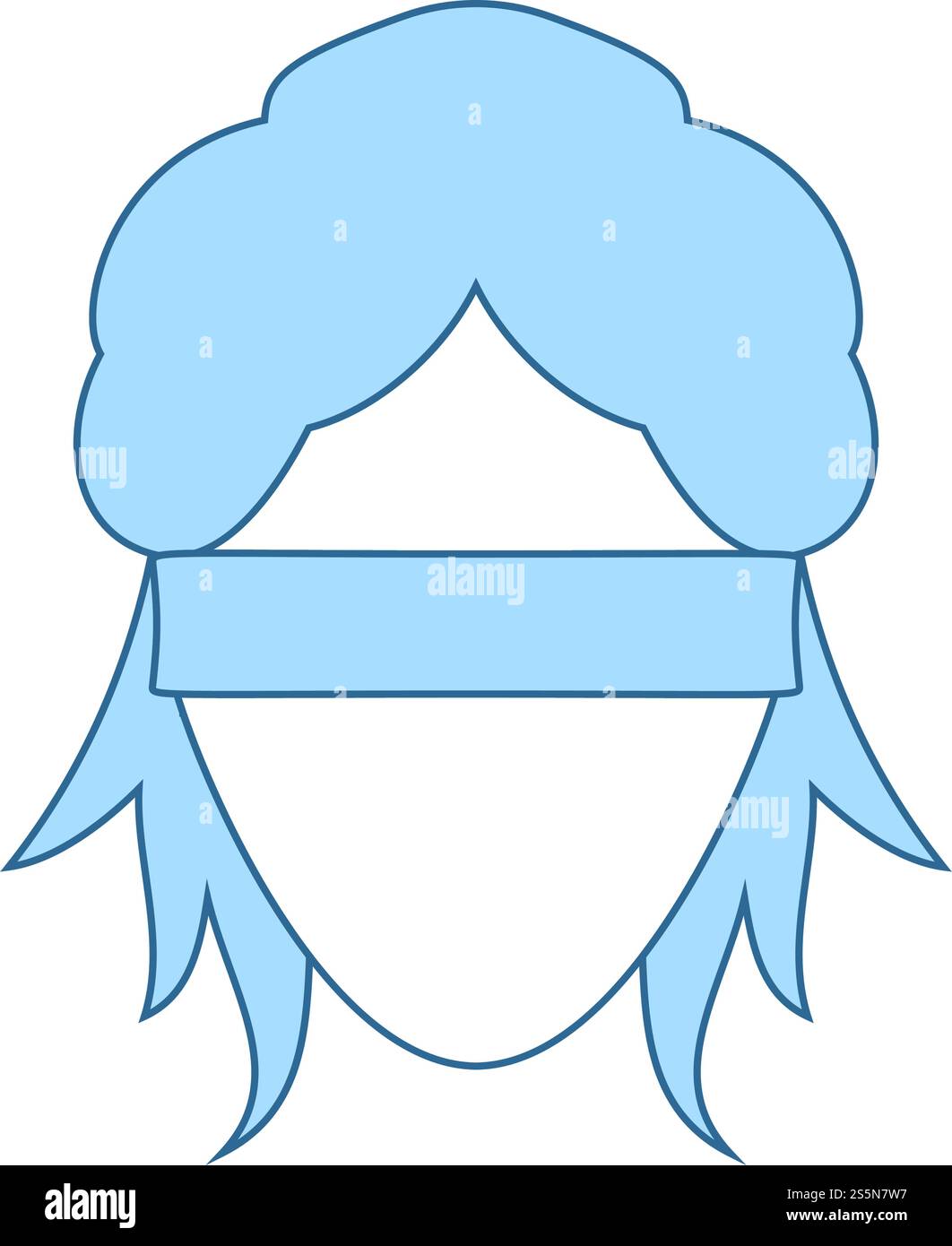 Femida Head Icon. Thin Line With Blue Fill Design. Vector Illustration ...