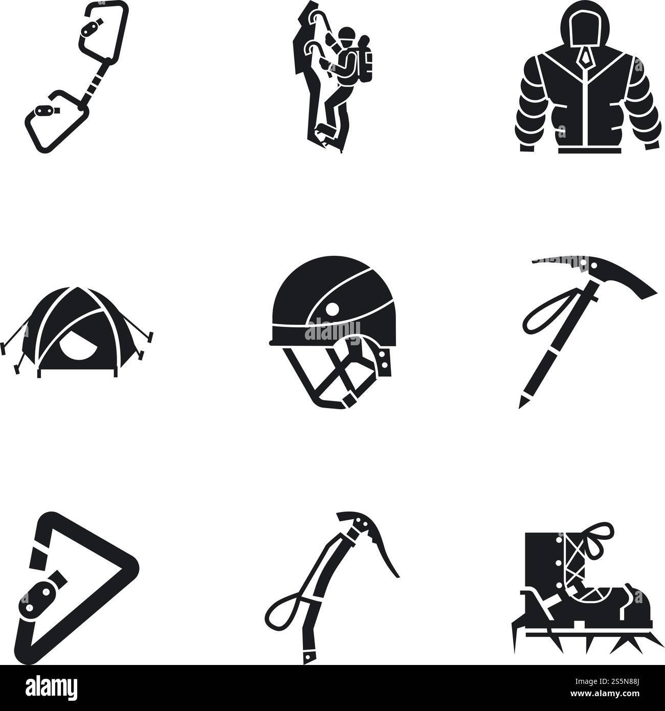 Climbing tools icon set. Simple set of 9 climbing tools vector icons ...