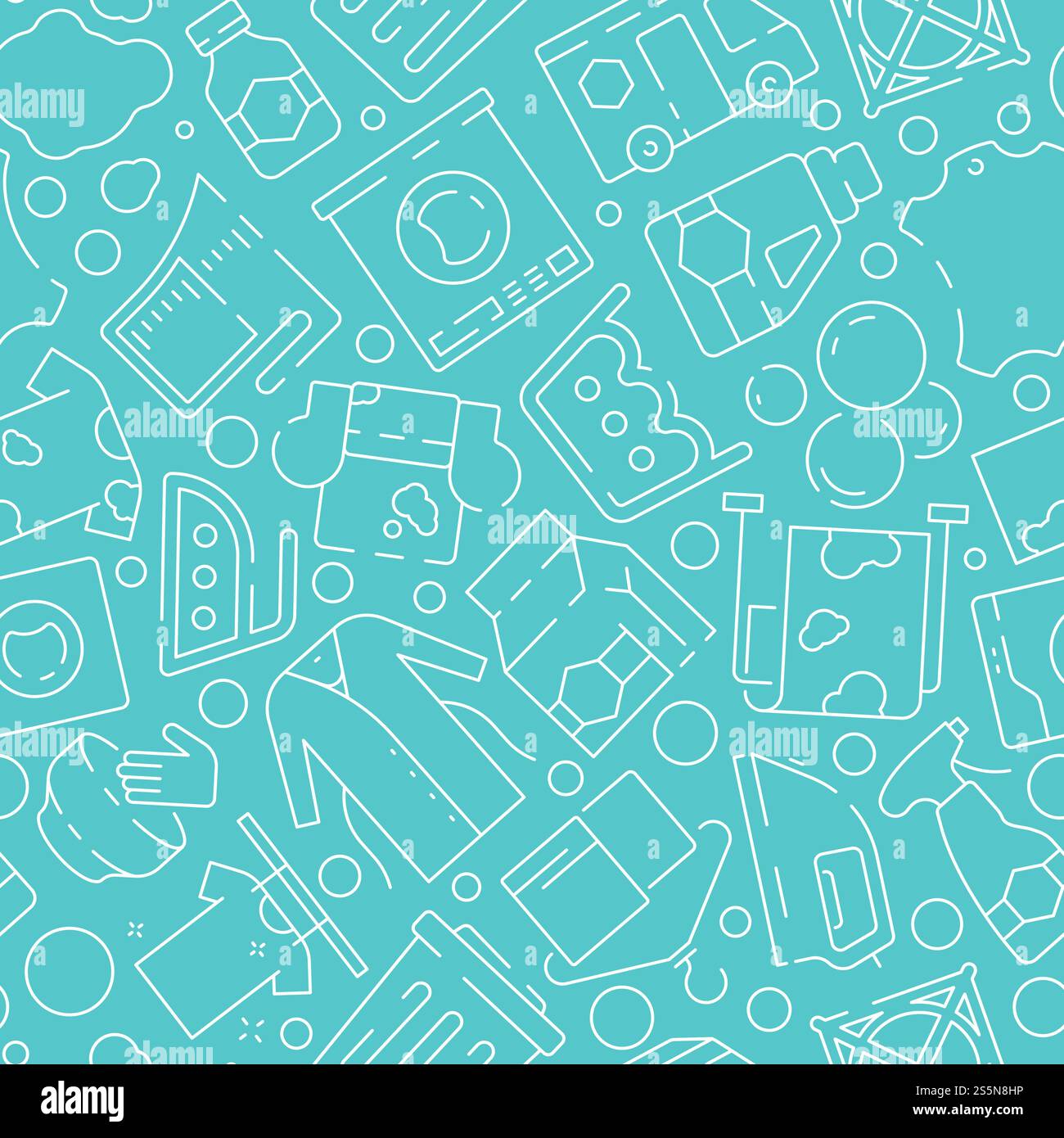 Laundry service pattern. Dry washing machine garments cleaning clothes ...