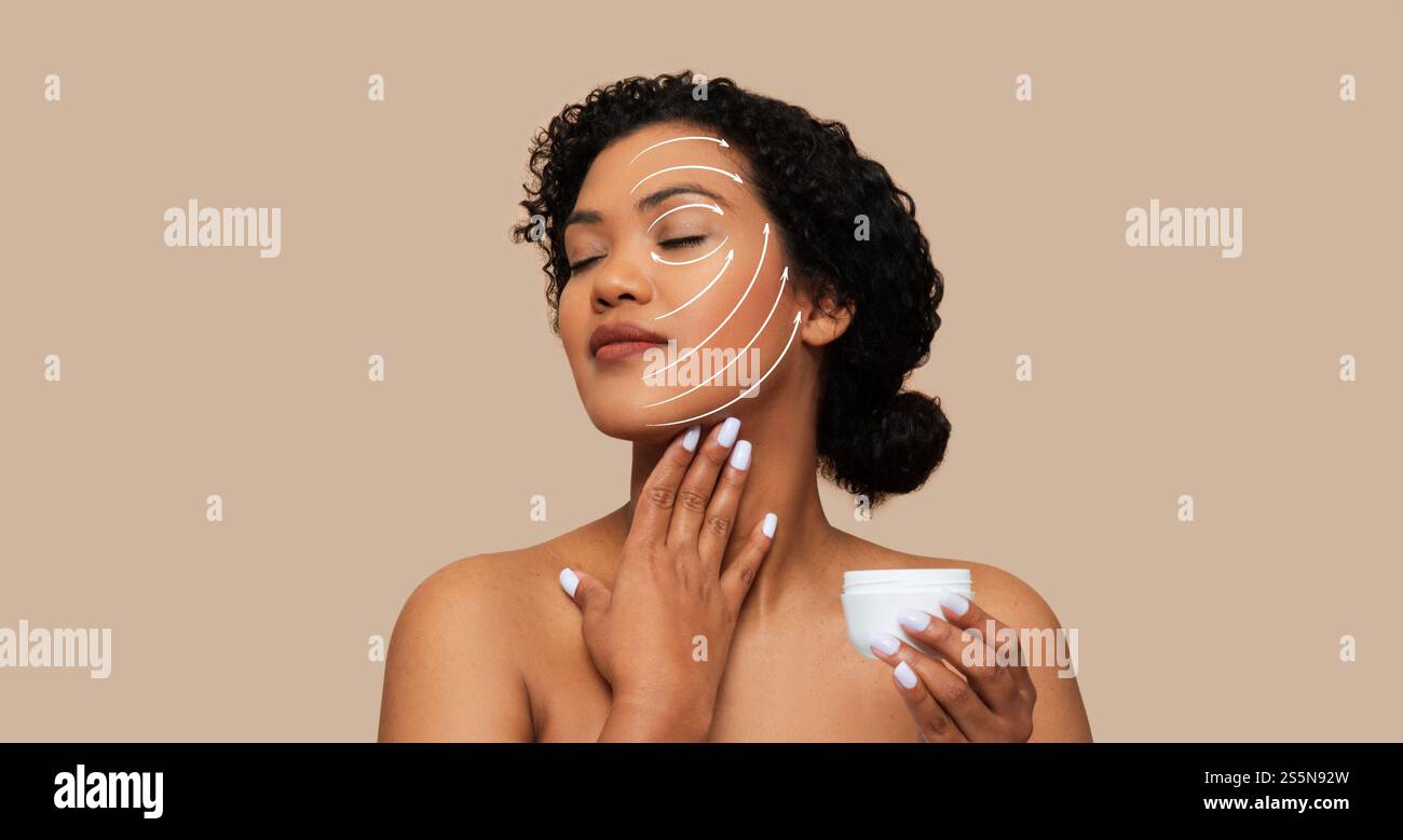 Natural skin care routine for a woman enjoying a moment of pampering ...