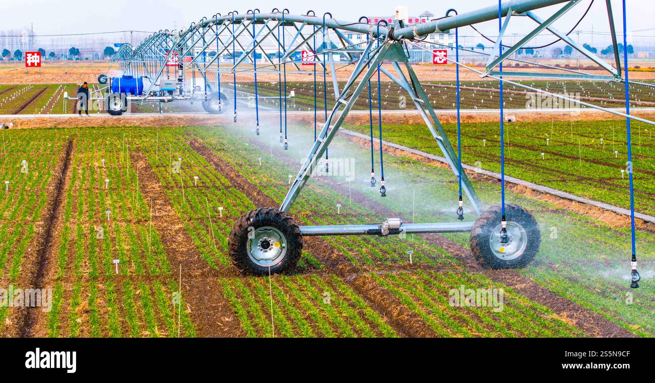 HUAI'AN, CHINA - JANUARY 14, 2025 - Parallel walking water, fertilizer ...