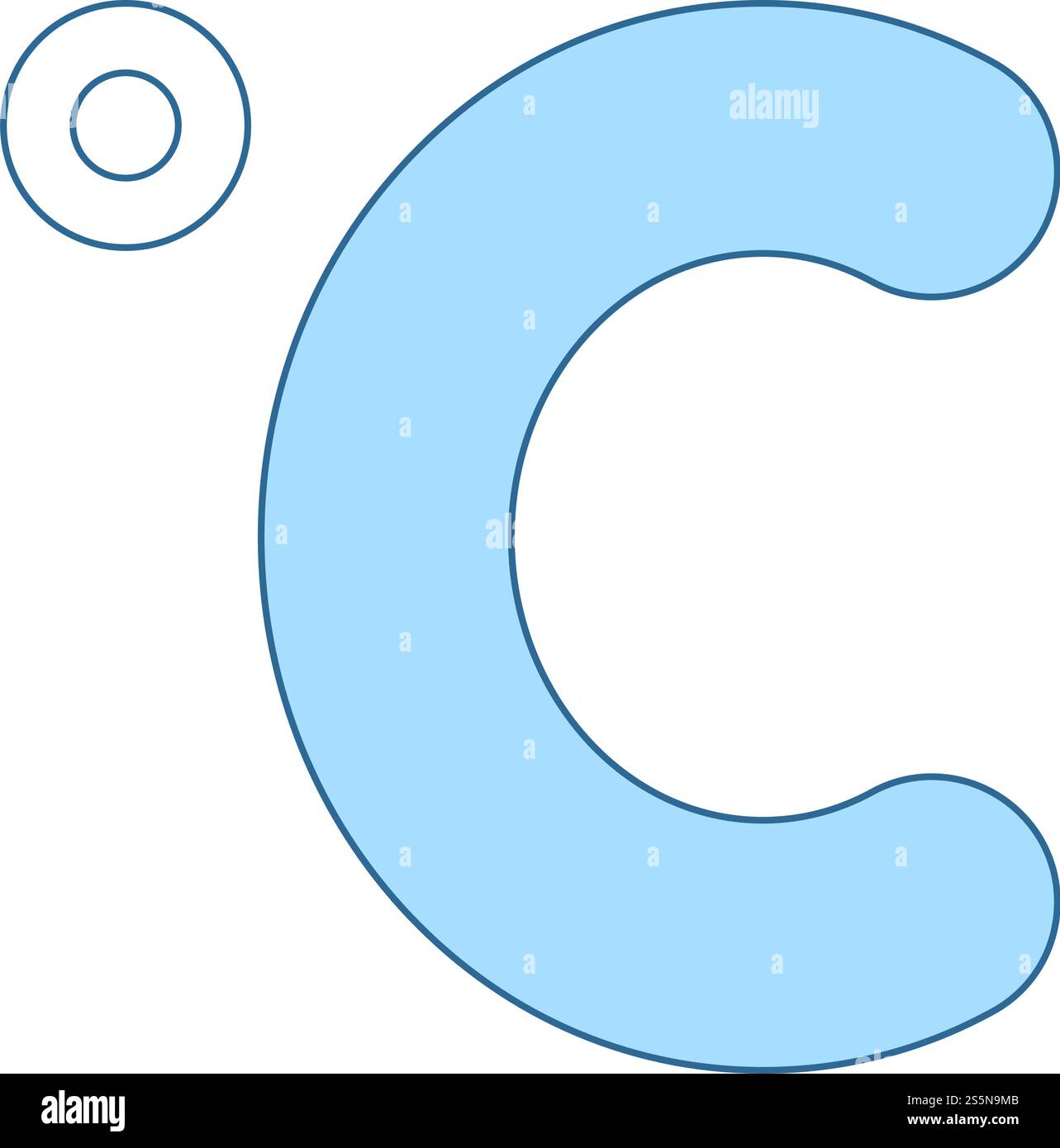 Celsius Degree Icon. Thin Line With Blue Fill Design. Vector ...