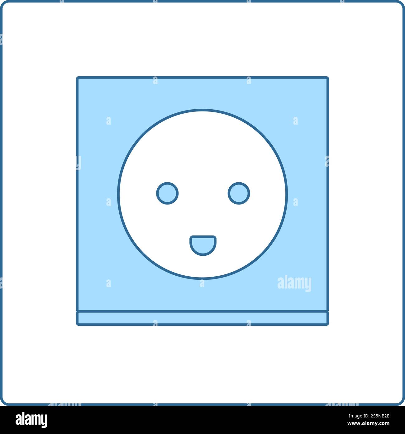 Austria Electrical Socket Icon. Thin Line With Blue Fill Design. Vector ...