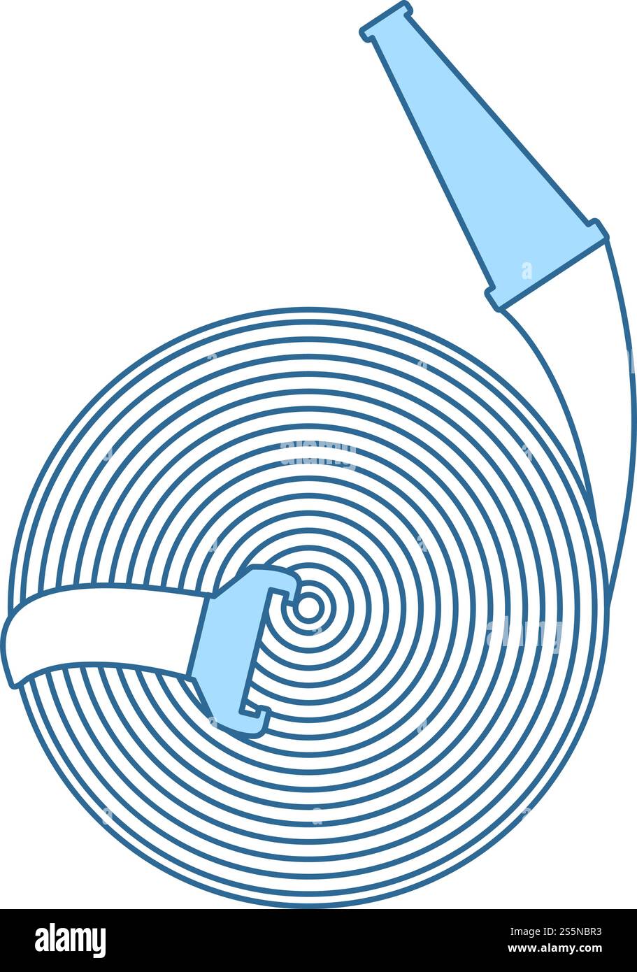 Fire Hose Icon. Thin Line With Blue Fill Design. Vector Illustration ...
