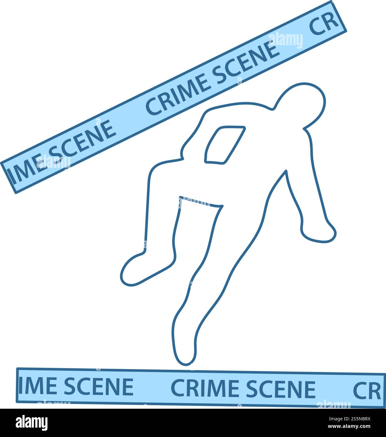 Crime Scene Icon. Thin Line With Blue Fill Design. Vector Illustration ...
