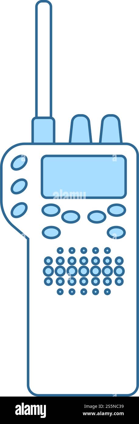 Police Radio Icon. Thin Line With Blue Fill Design. Vector Illustration ...