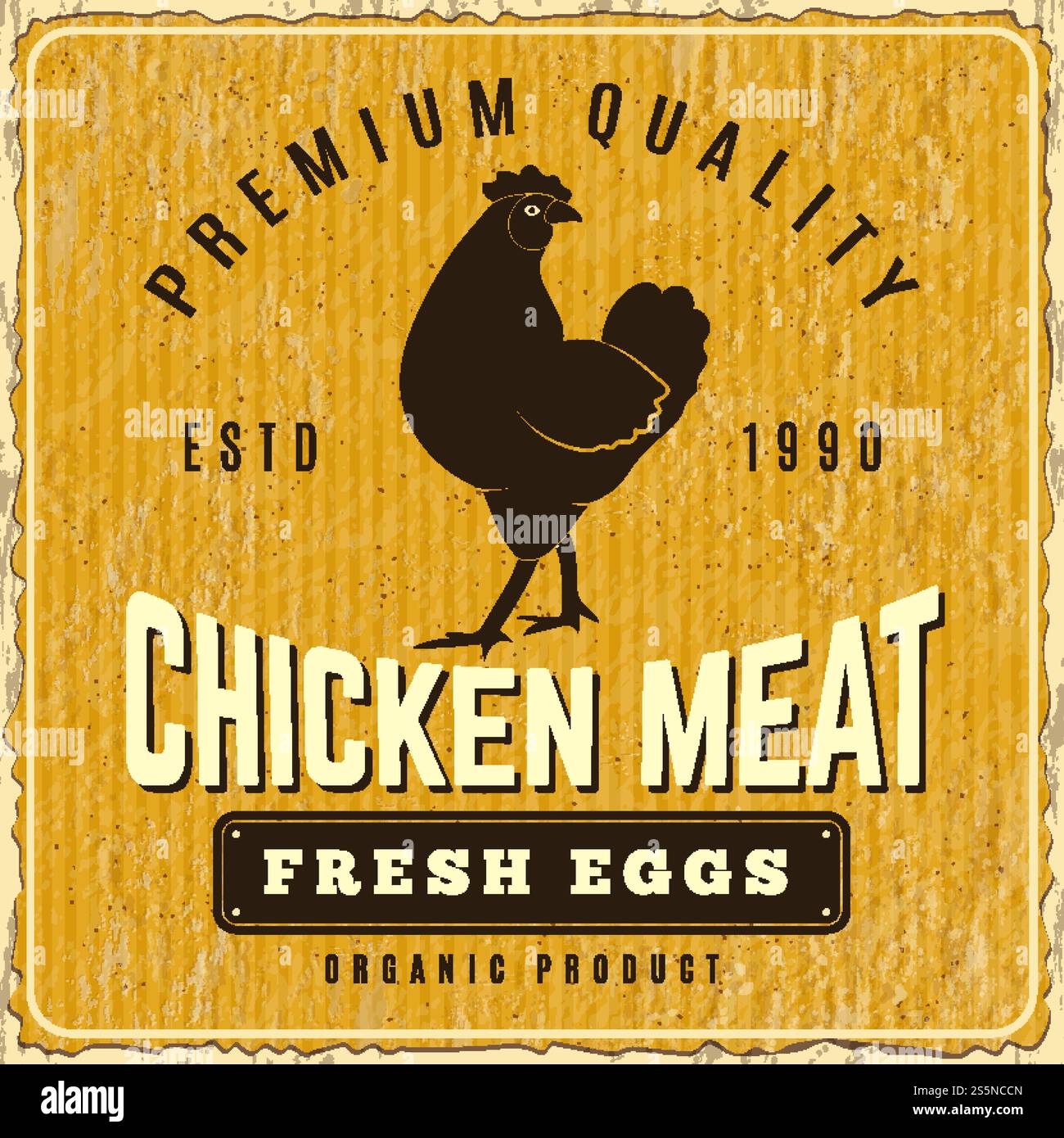 Chicken poster. Fresh farm menu logo restaurant pollo placard vector ...