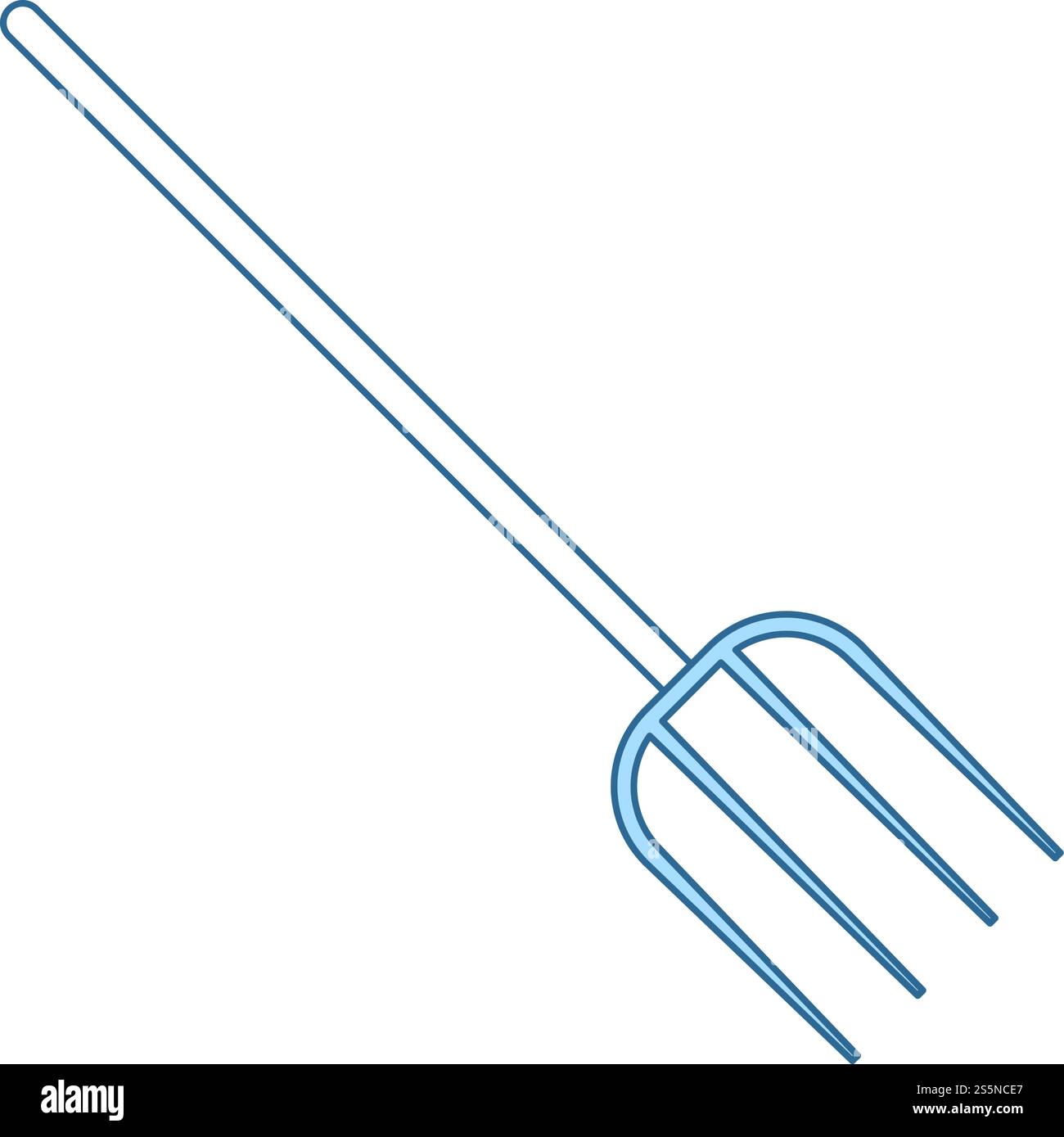 Pitchfork Icon. Thin Line With Blue Fill Design. Vector Illustration ...
