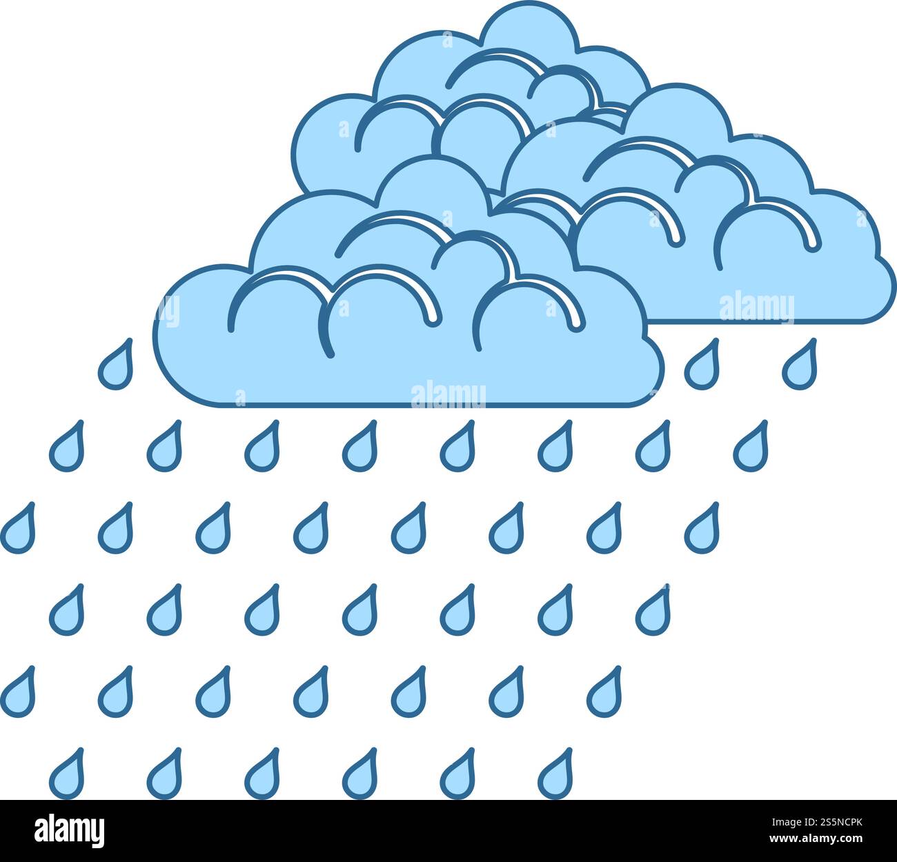 Rainfall Icon. Thin Line With Blue Fill Design. Vector Illustration ...