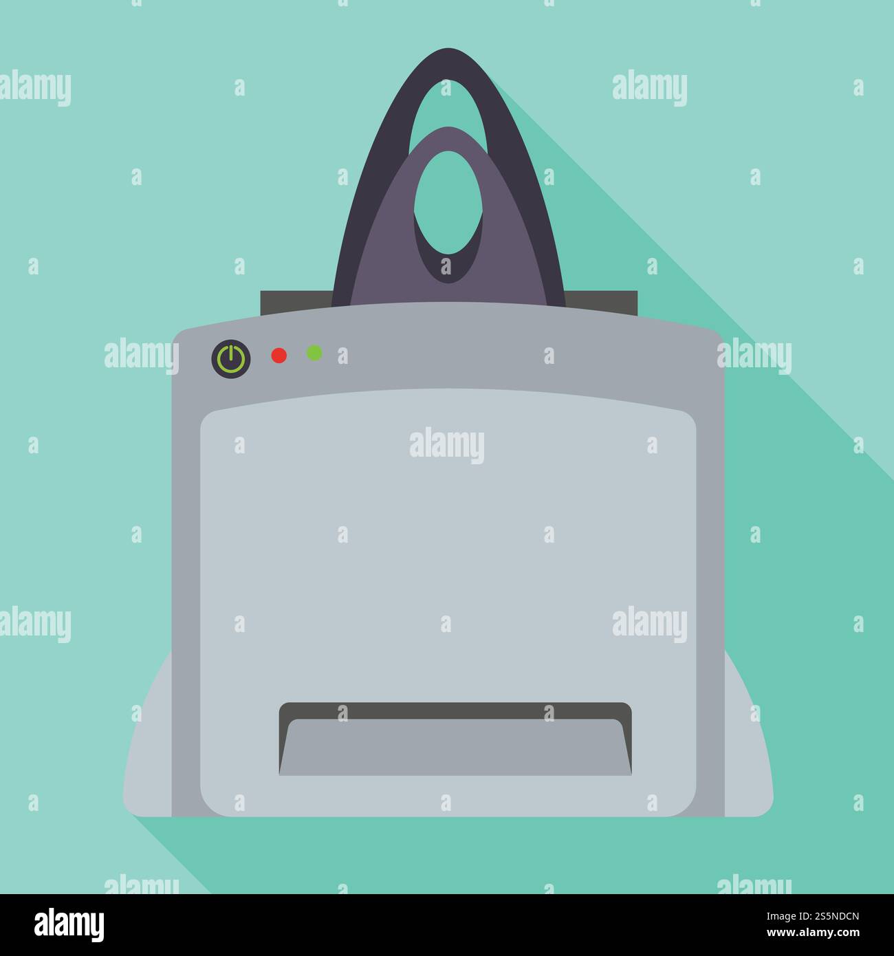 Top view printer icon. Flat illustration of top view printer vector ...