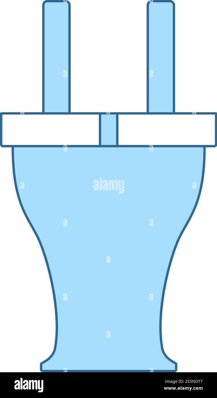 Electrical Plug Icon. Thin Line With Blue Fill Design. Vector ...