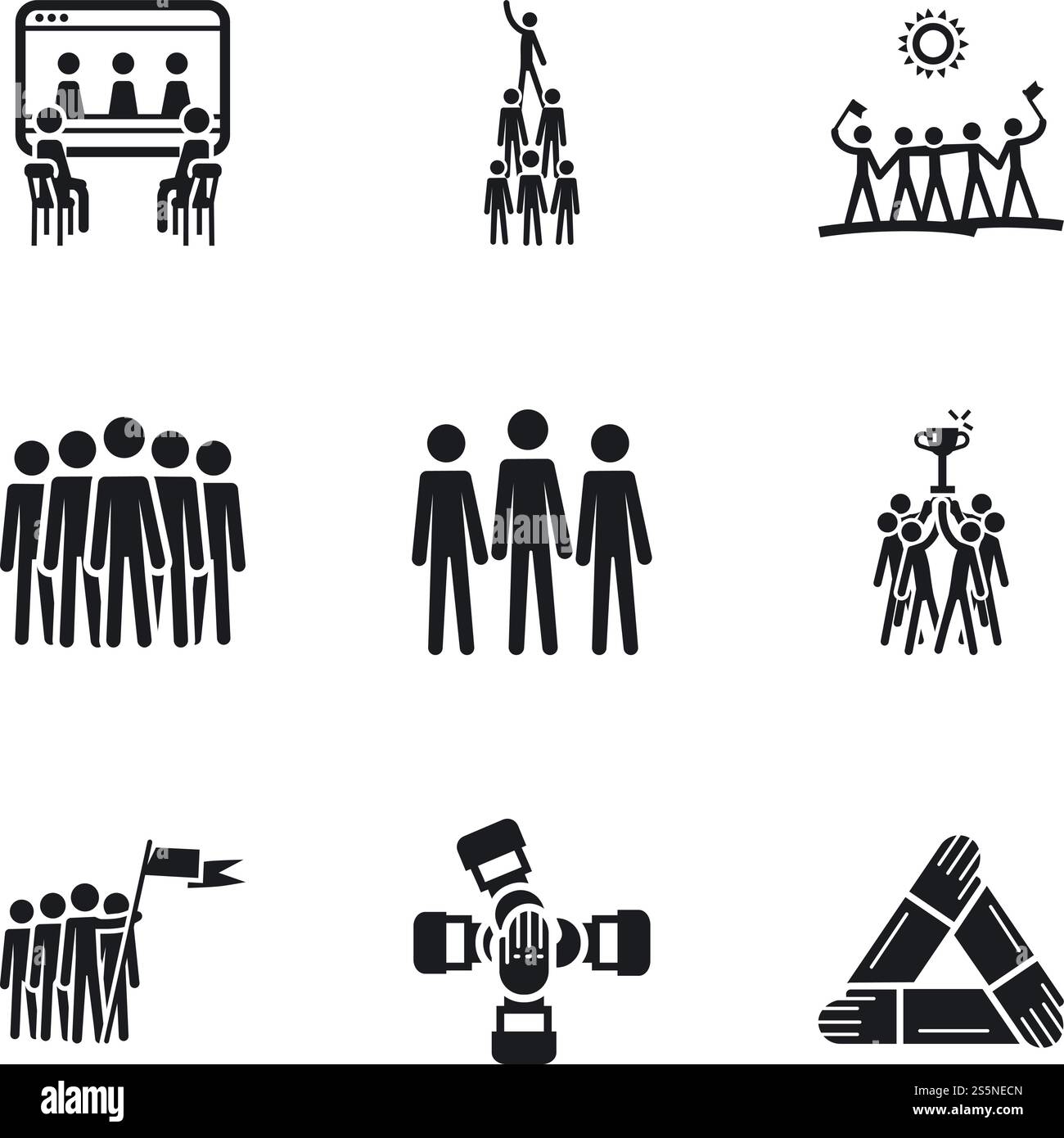 Seo teamwork icon set. Simple set of 9 seo teamwork vector icons for ...