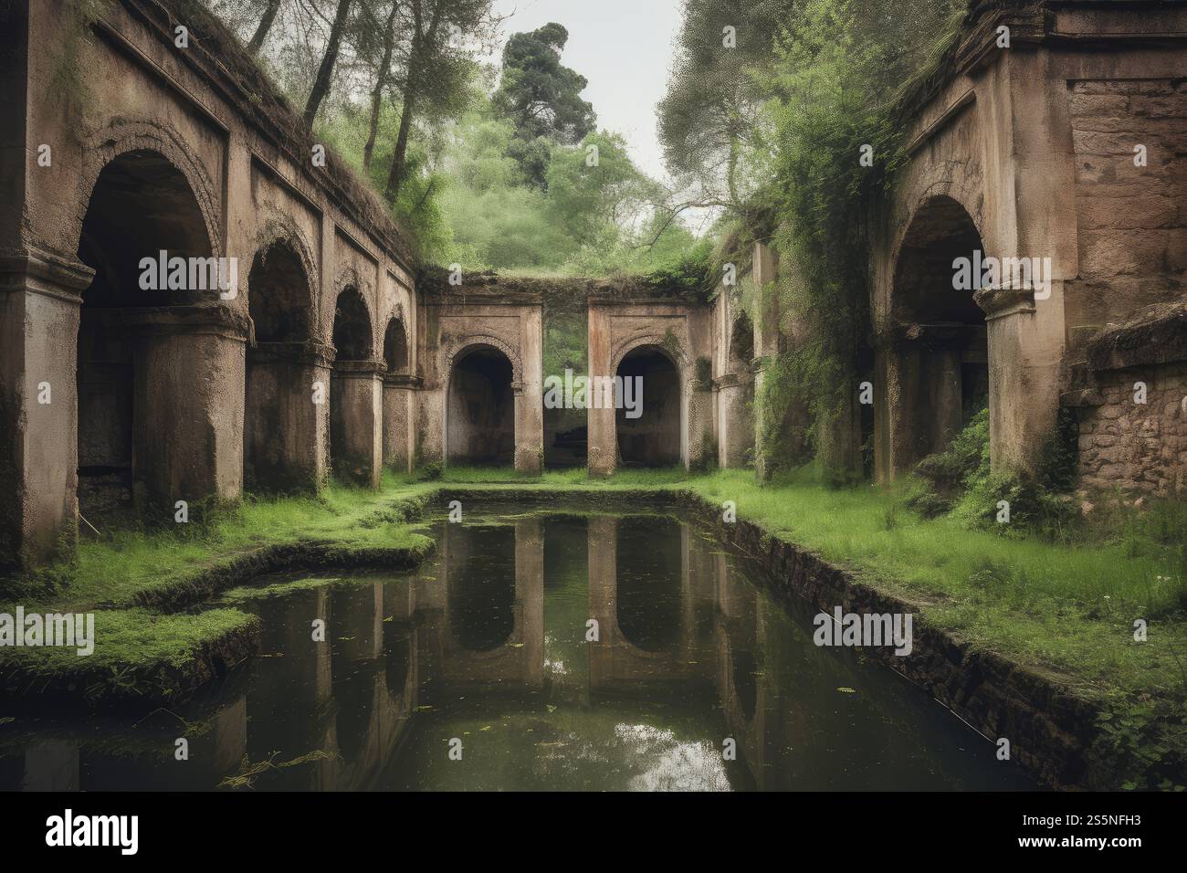 Ancient cistern ruins. History palace water. Generate Ai Stock Photo ...