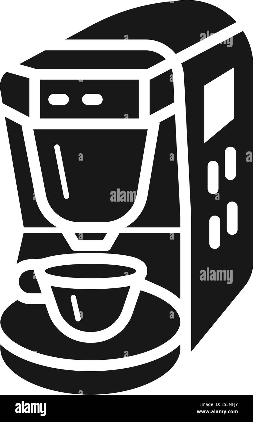 Household coffee machine icon. Simple illustration of household coffee ...