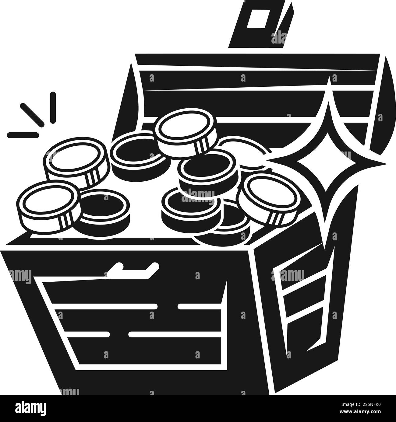 Gold dower chest icon. Simple illustration of gold dower chest vector ...