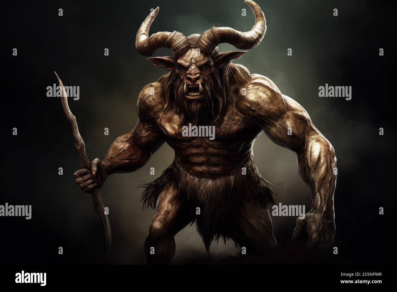 Minotaur monster demon. Animal bull model. Generate Ai Stock Photo - Alamy