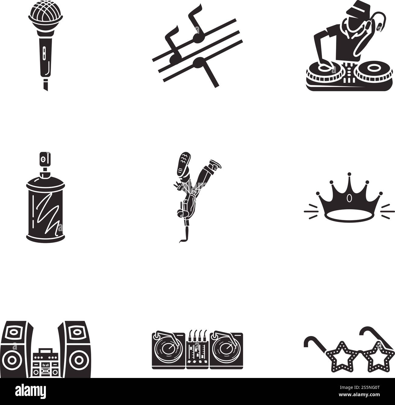 Rap swang icon set. Simple set of 9 rap swang vector icons for web ...