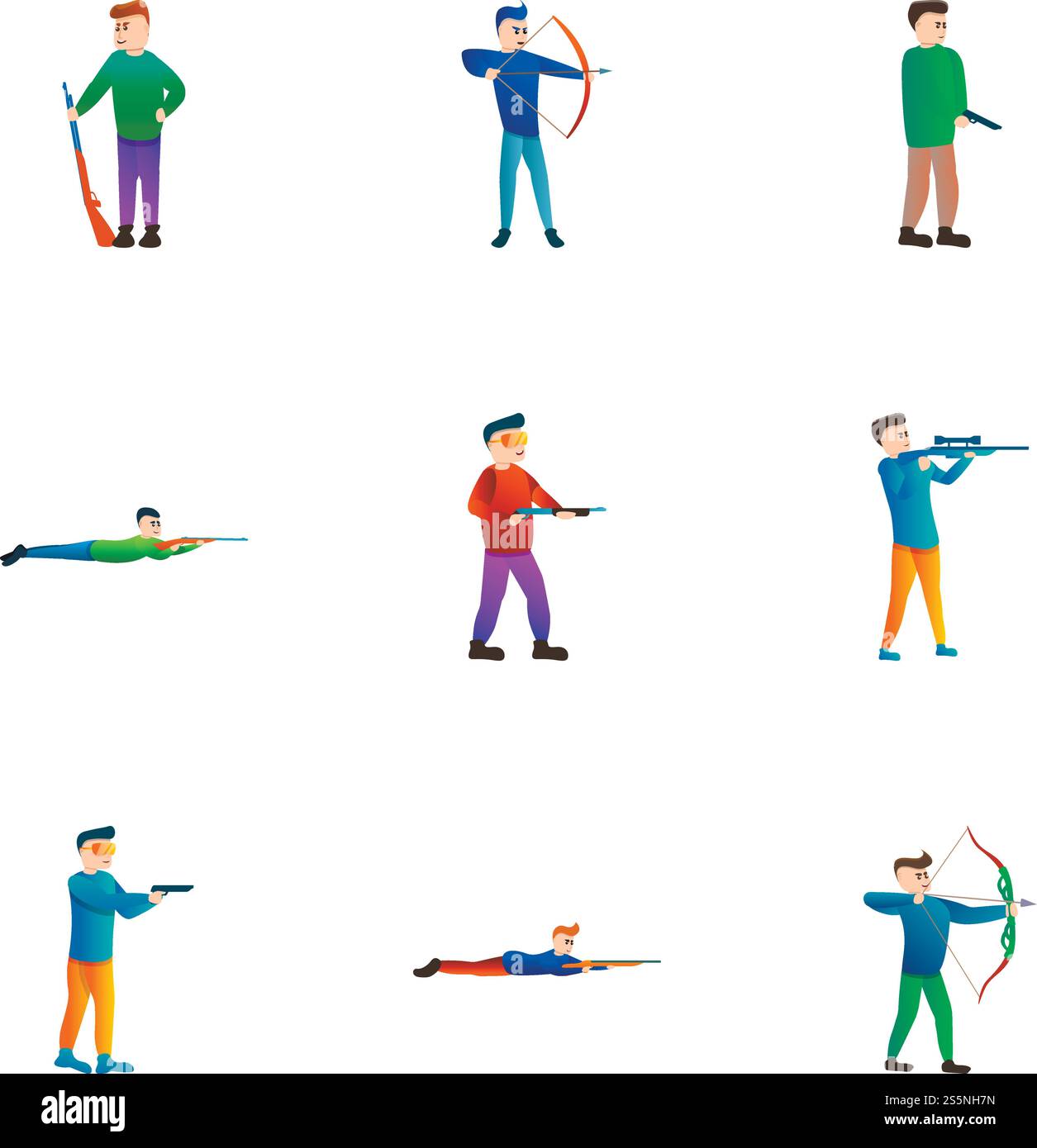 Shooting sport icon set. Cartoon set of 9 shooting sport vector icons ...