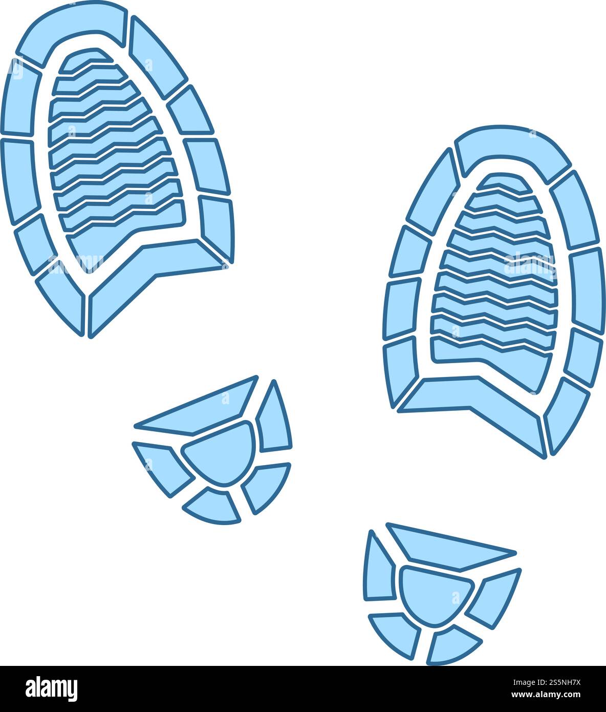 Man Footprint Icon. Thin Line With Blue Fill Design. Vector ...