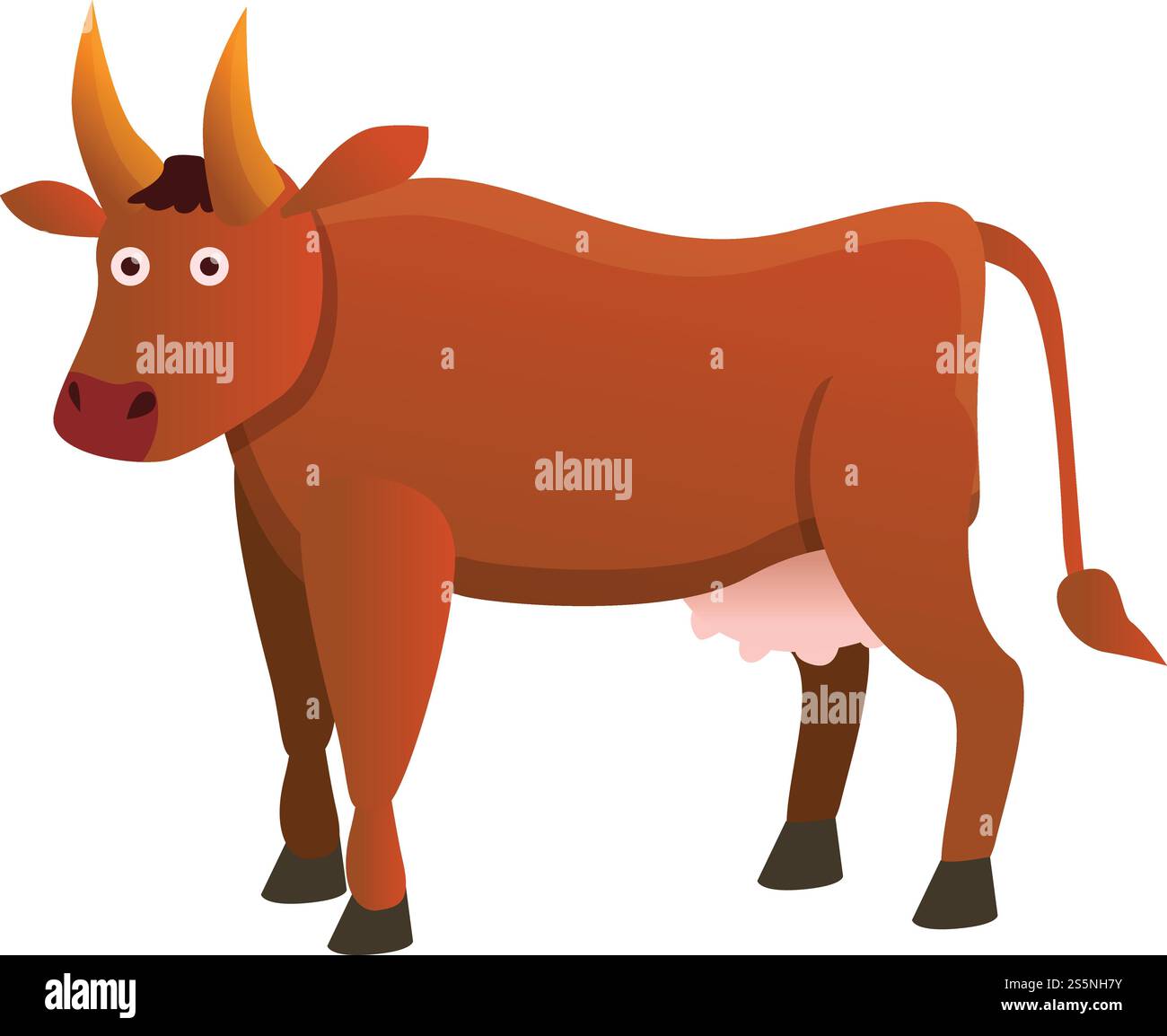 Brown bull icon. Cartoon of brown bull vector icon for web design ...
