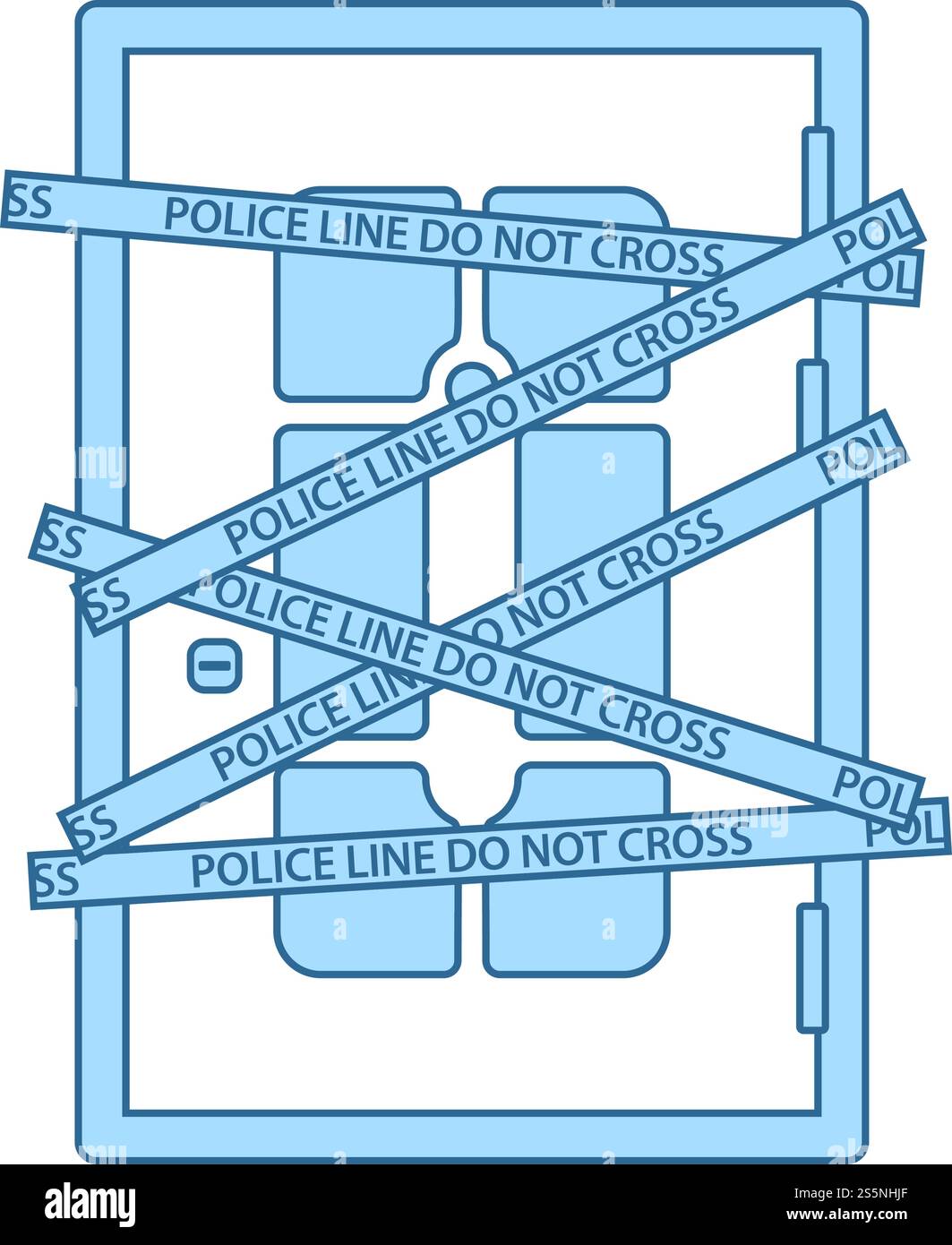 Crime Scene Door Icon. Thin Line With Blue Fill Design. Vector ...