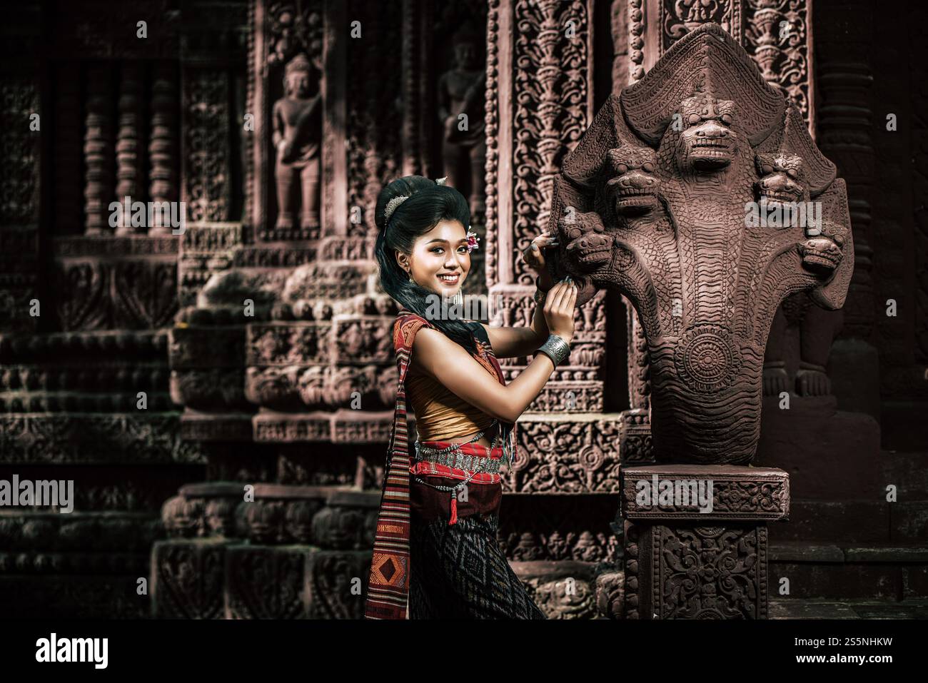 Young female Actress wearing beautiful ancient costumes, in ancient ...