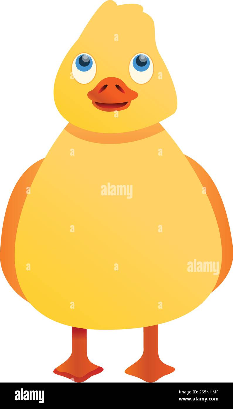 Yellow fat duck icon. Cartoon of yellow fat duck vector icon for web ...