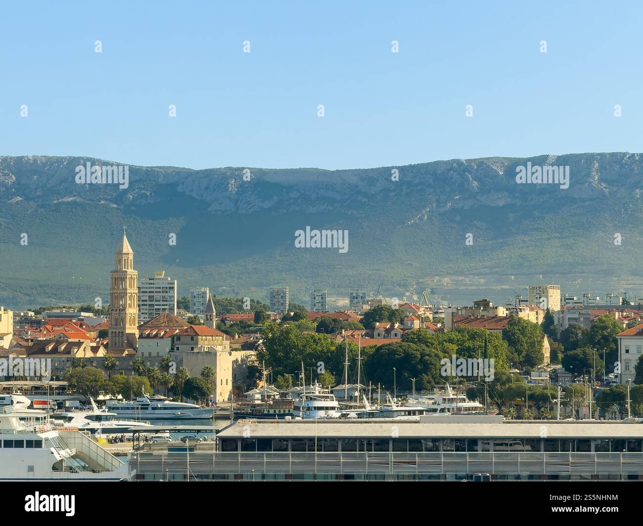 Split, Croatia - July 1, 2024: Historic downtown with the Cathedral of ...