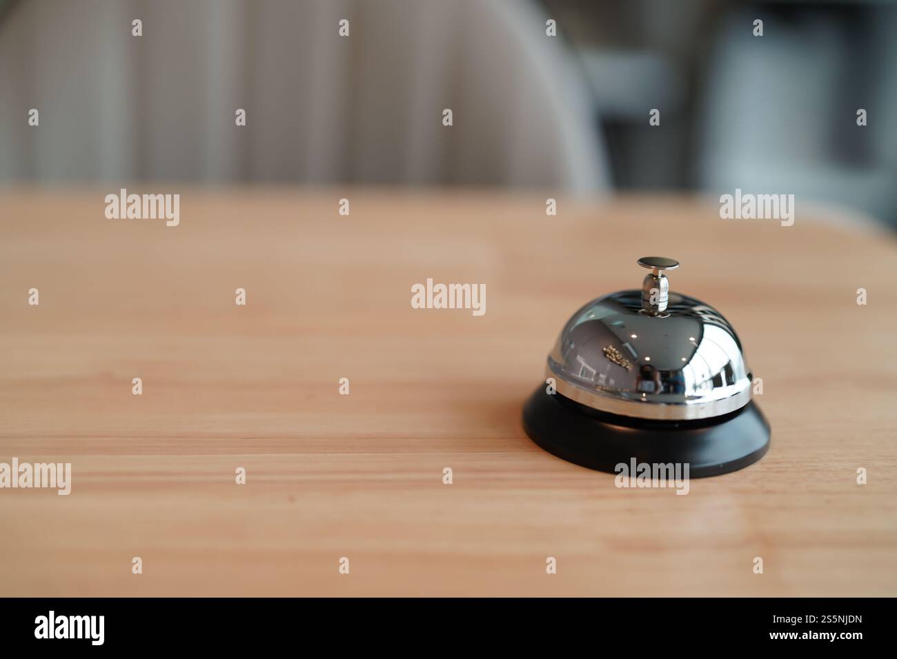 Hotel reception counter desk with service bell. front desk bell for ...