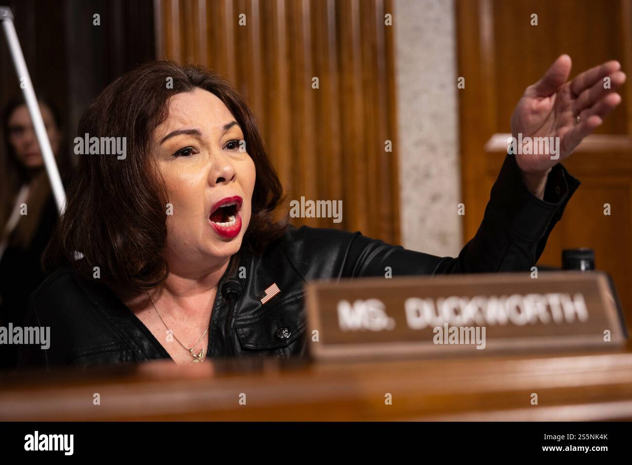 Sen. Tammy Duckworth (D-Ill.) speaks during the confirmation hearing of ...