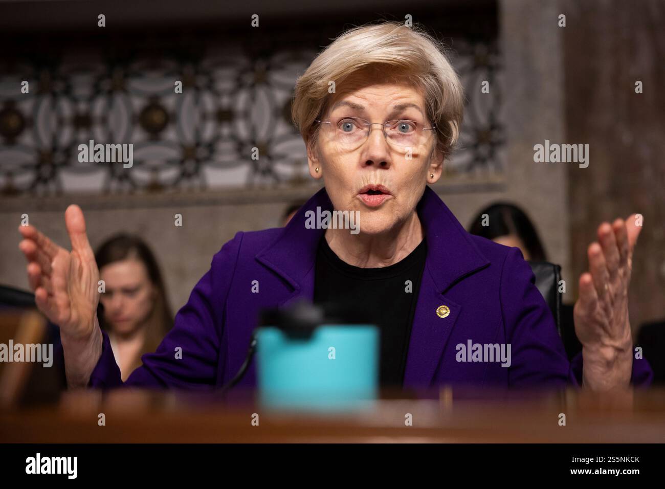Sen. Elizabeth Warren (D-Mass.) speaks during the confirmation hearing ...