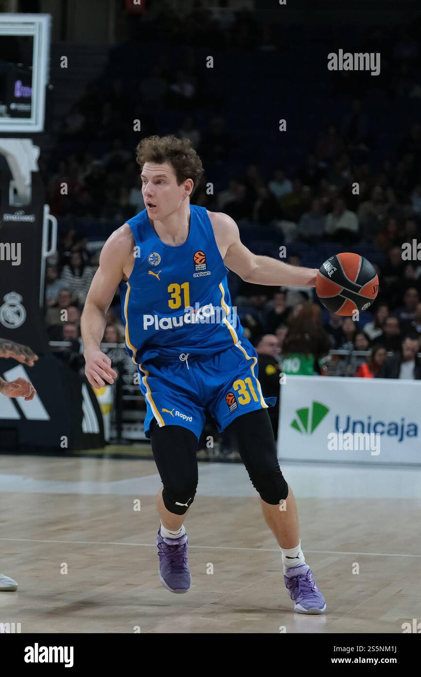 Madrid, Spain. 14th Jan, 2025. Rokas Jokubaitis of Maccabi Tel Aviv ...