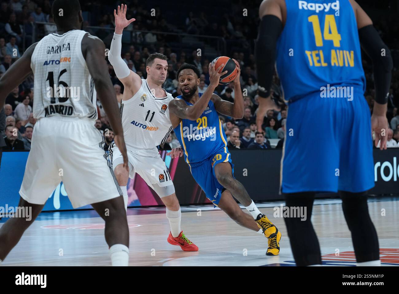 Madrid, Spain. 14th Jan, 2025. Levi Randolph of Maccabi Tel Aviv during the Turkish Airlines ...