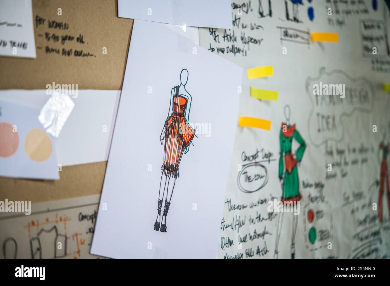 Fashion sketches on board hi-res stock photography and images - Alamy