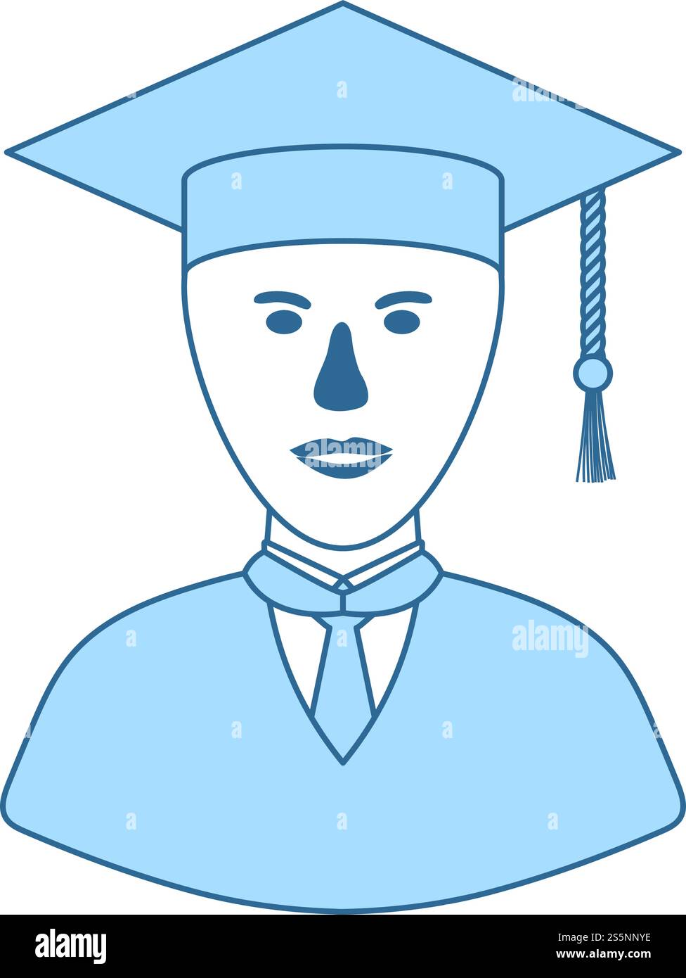 Lawyer Man Icon. Thin Line With Blue Fill Design. Vector Illustration ...