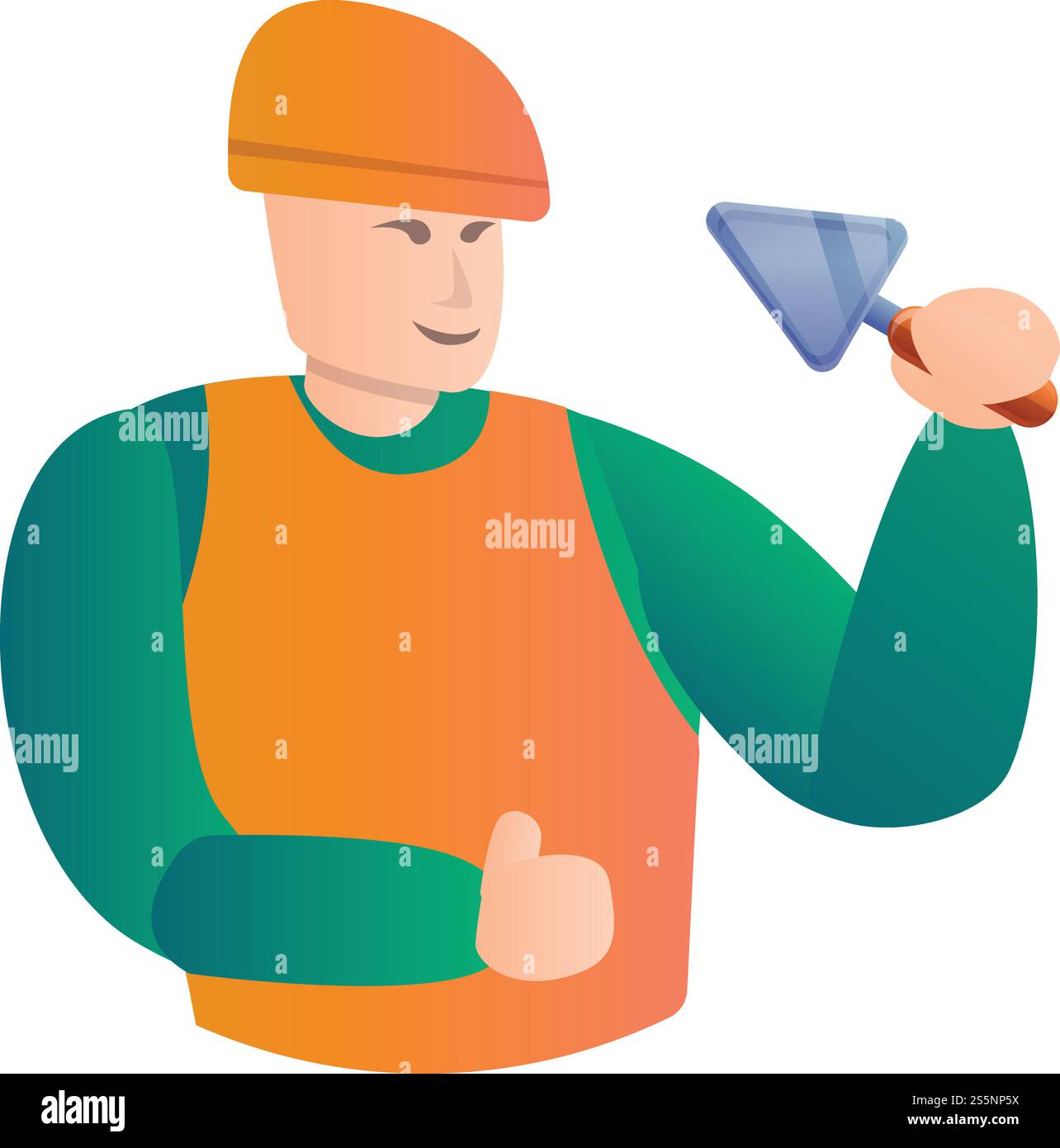 Bricklayer mason plasterer cartoon hi-res stock photography and images ...