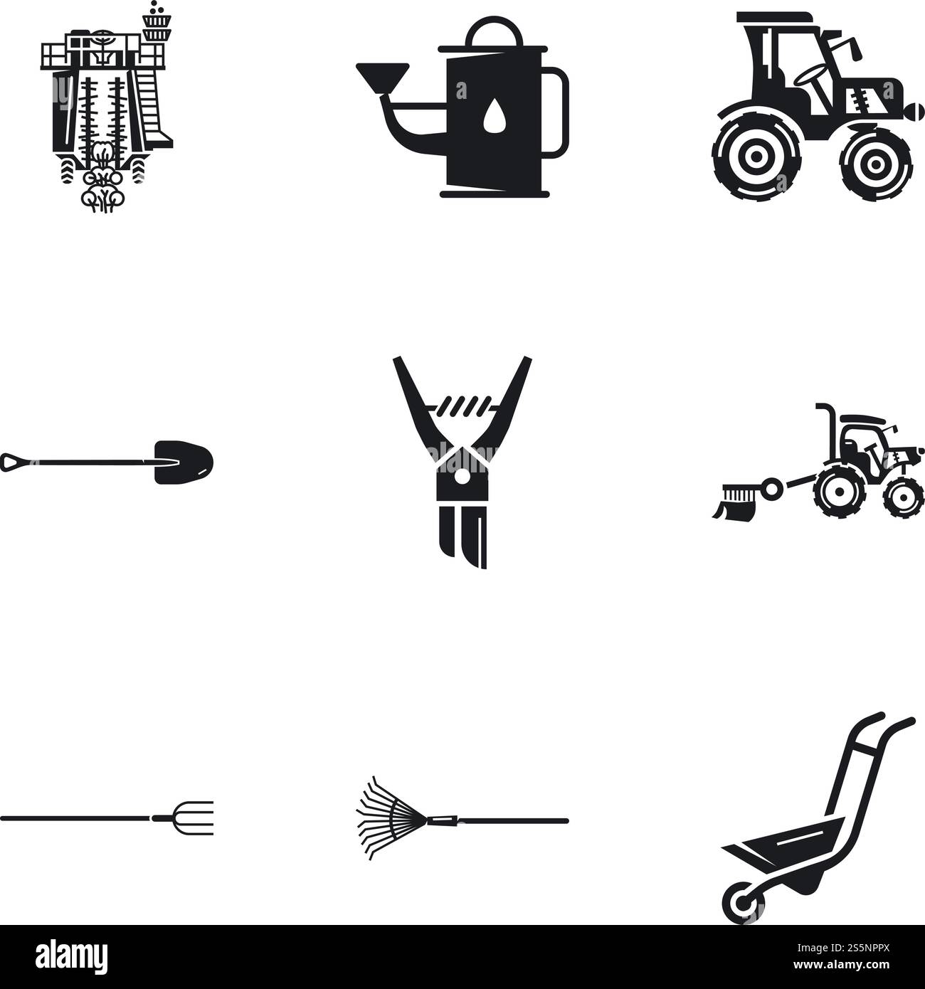 Garden tools icon set. Simple set of 9 garden tools vector icons for ...